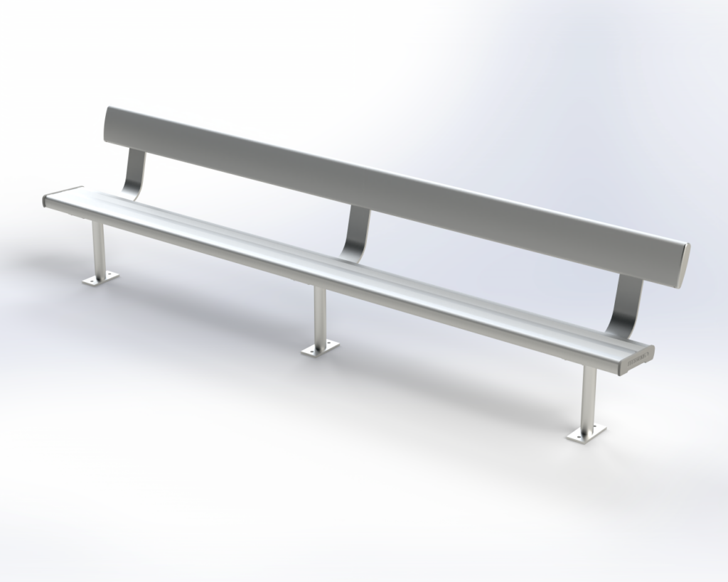 Above Ground Outdoor Aluminium Bench Seat With Backrest | Felton